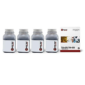 Laser Tek Services Compatible Toner Refill Kit Replacement for Brother TN450 TN420 TN-450 TN-420 Works with Brother DCP7065DN, HL2270DW HL2280DW, MFC7360N Printers (Black, 4 Pack) - 2,600 Pages
