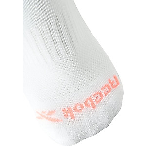 Reebok Women's No Show Athletic Breathable Low Cut Cushioned Socks (12 Pack), Size 4-10, Bright White Logo