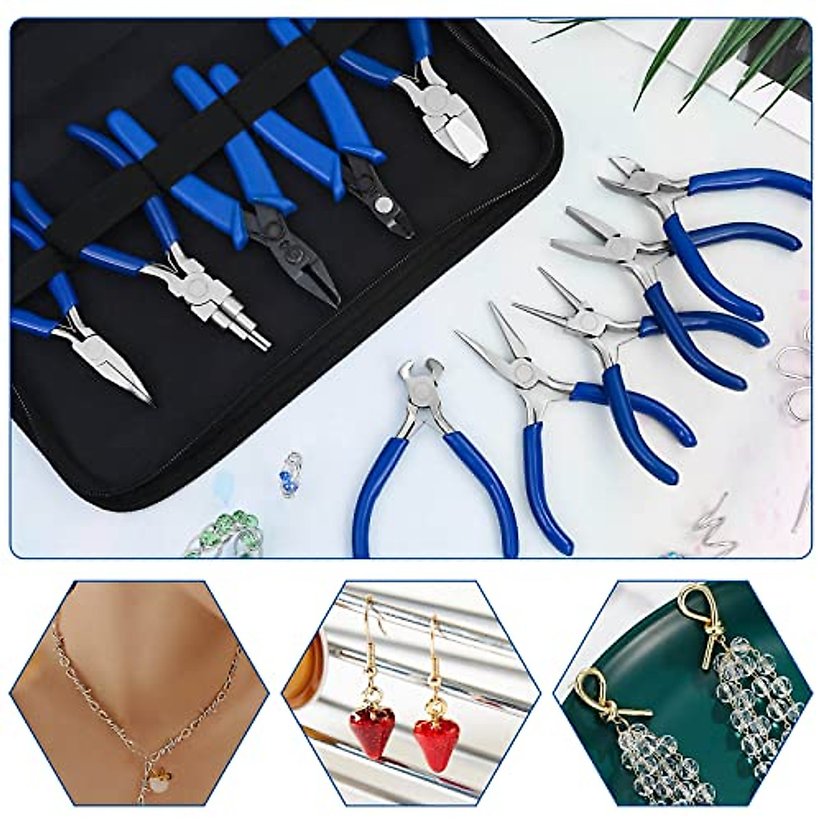 Jewelry Pliers, Shynek Set of 10 Professional Jewelry Making Pliers Tools Craft Pliers Set Wire Wrapping Tools for Jewelry Making Supplies