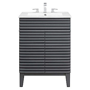 Modway Render Vanity with Sink-Floor, 24 Inch, Gray White