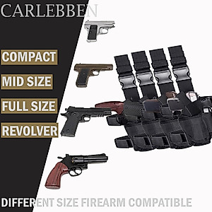 Drop Leg Holster Molle Airsoft Holster Thigh Pistol Gun Holster Tactical Adjustable Right Handed Carlebben (Black)