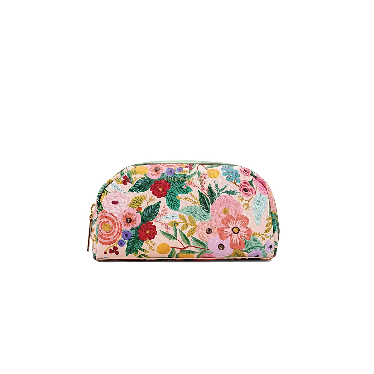 RIFLE PAPER CO. Garden Party Small Cosmetic Pouch For Storing Small Accessories, Includes Gold Zipper, Printed In Full Color With Stylized Pattern & Foil Stamped Logo