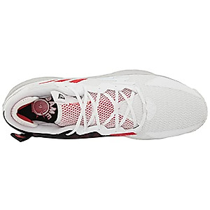 adidas Unisex Dame 8 Basketball Shoe, White/Vivid Red/Core Black, 4.5 US Men