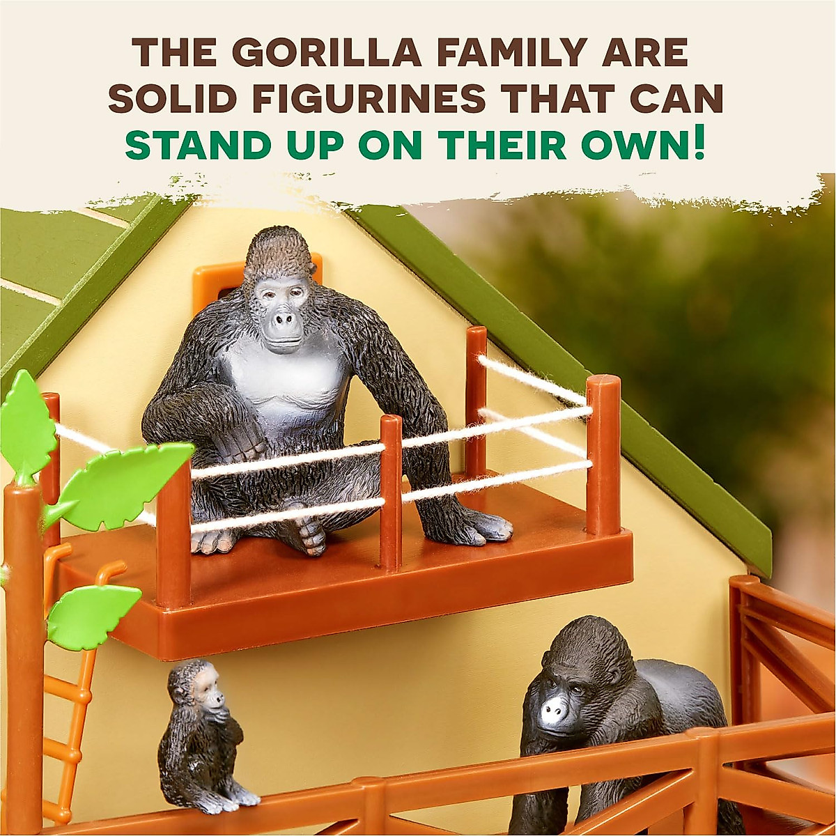 Terra by Battat – 4 Pcs Gorilla Toys Family Set – Realistic Gorilla Figurines – Zoo Animal Toys for Kids and Toddlers 3+ – Plastic Jungle Animals