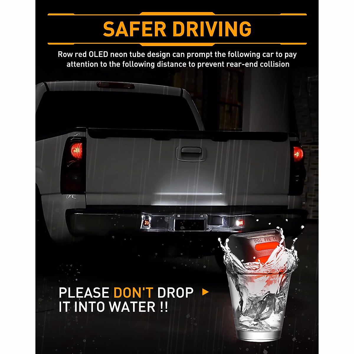 LESAUCE Red OLED Neon Tube LED License Plate Lights Tag Lights Assembly Replacement for Chevy Silverado GMC Sierra 1500 2500 3500 Tahoe Suburban Escalade Yukon XL, 2PCS