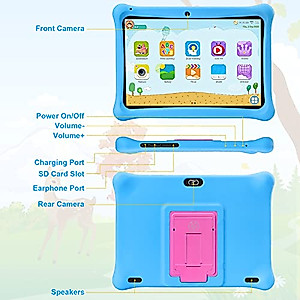 Kids Tablet 10 inch Tablets: qunyiCO 10'' Tablet for Kids 2GB + 32GB Android Tablet 2MP+8MP Camera 1280*800 IPS Touch Screen Kid-Proof Case Parental Control Learning App on Google Certified Playstore