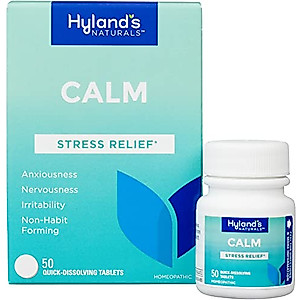 Hyland's Naturals Calm Tablets, Stress Relief Supplement, Natural Relief Of Anxiousness, Nervousness, And Irritability, 50 Count