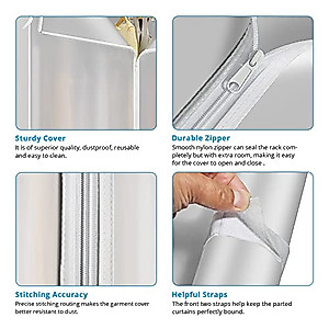 VIPEK V11C Garment Rack Rolling Clothes Rack Heavy Duty Portable Closets with Lockable Wheels Adjustable Metal Wire Shelves Wardrobe White Clothing Rack with Frosted Translucent Cover, Max Load 452LBS