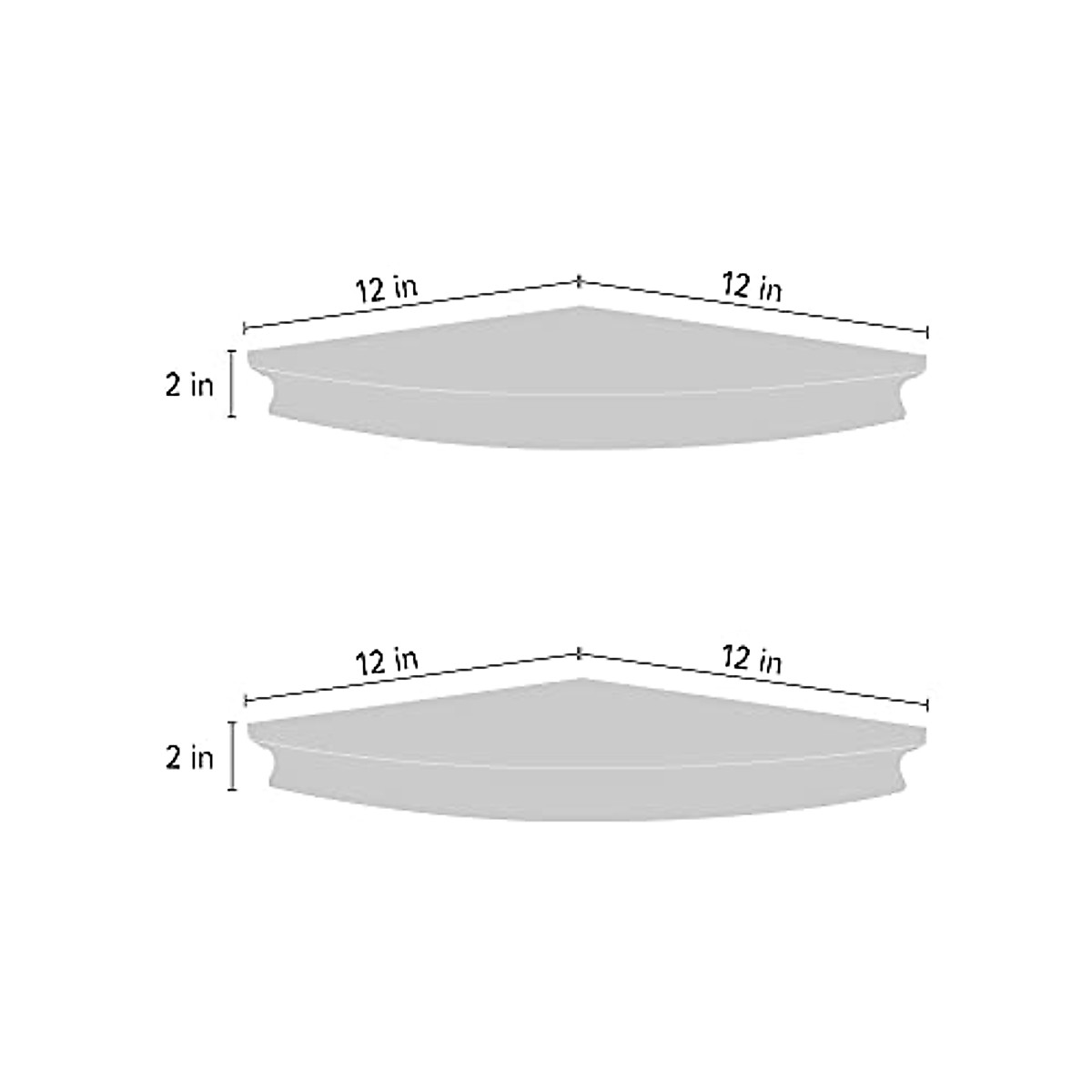 Coral Flower Wall Mounted Floating Shelves, Set of 2, Display Ledge, Classic Rack for Room/Kitchen/Office, White