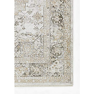 Momeni Cambridge Viscose and PES Traditional Indoor Area Rug, Taupe, 2'2" X 3'11"