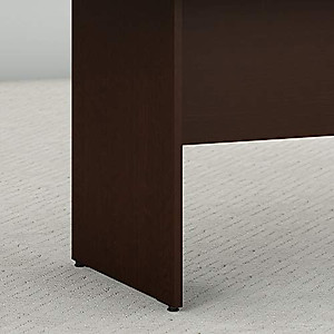 Bush Business Furniture 120" x 48" Boat Top Conference Table with Wood Base, Mocha Cherry
