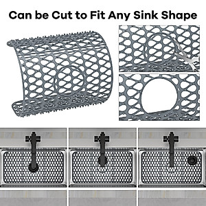 Toovem Sink Protectors for Kitchen Sink 26''x 14'',Silicone Sink Mats for Bottom of Stainless Steel/Porcelain Sink, Foldable Sink Mat for Kitchen, DIY, No-Slip Sink Grid Accessories