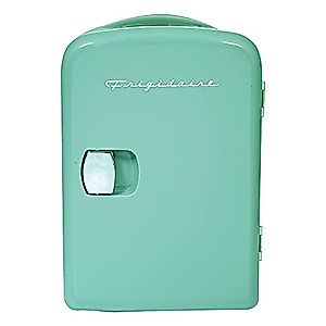 Frigidaire Mini Portable Compact Personal Fridge Cooler, 4 Liter Capacity Chills Six 12 oz Cans, 100% Freon-Free & Eco Friendly, Includes Plugs for Home Outlet & 12V Car Charger - Mint