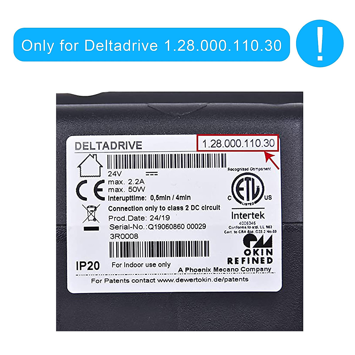 Okin Fromann Deltadrive Model 1.28.000.110.30 Electric Recliner Lift Chair Actuator Motor Replacement
