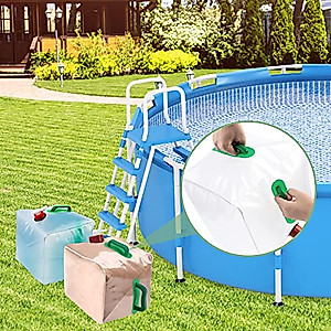 2 Pcs Swimming Pool Ladder Weights, Universal Pool Step SandBag, Plastic Fillable Anchor Bag for Swimming Entry Systems Fillable Portable (10.6 x 10.6 Inches)