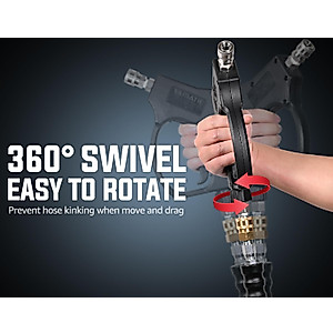 YAMATIC Short Pressure Washer Gun Stainless Steel with Swivel 3/8" Plug, 5000 PSI Power Washer Trigger Handle Replacement for MTM SGS35, SGS28, SG35, SG28 and More Stubby Foam Cannon Gun Car Wash
