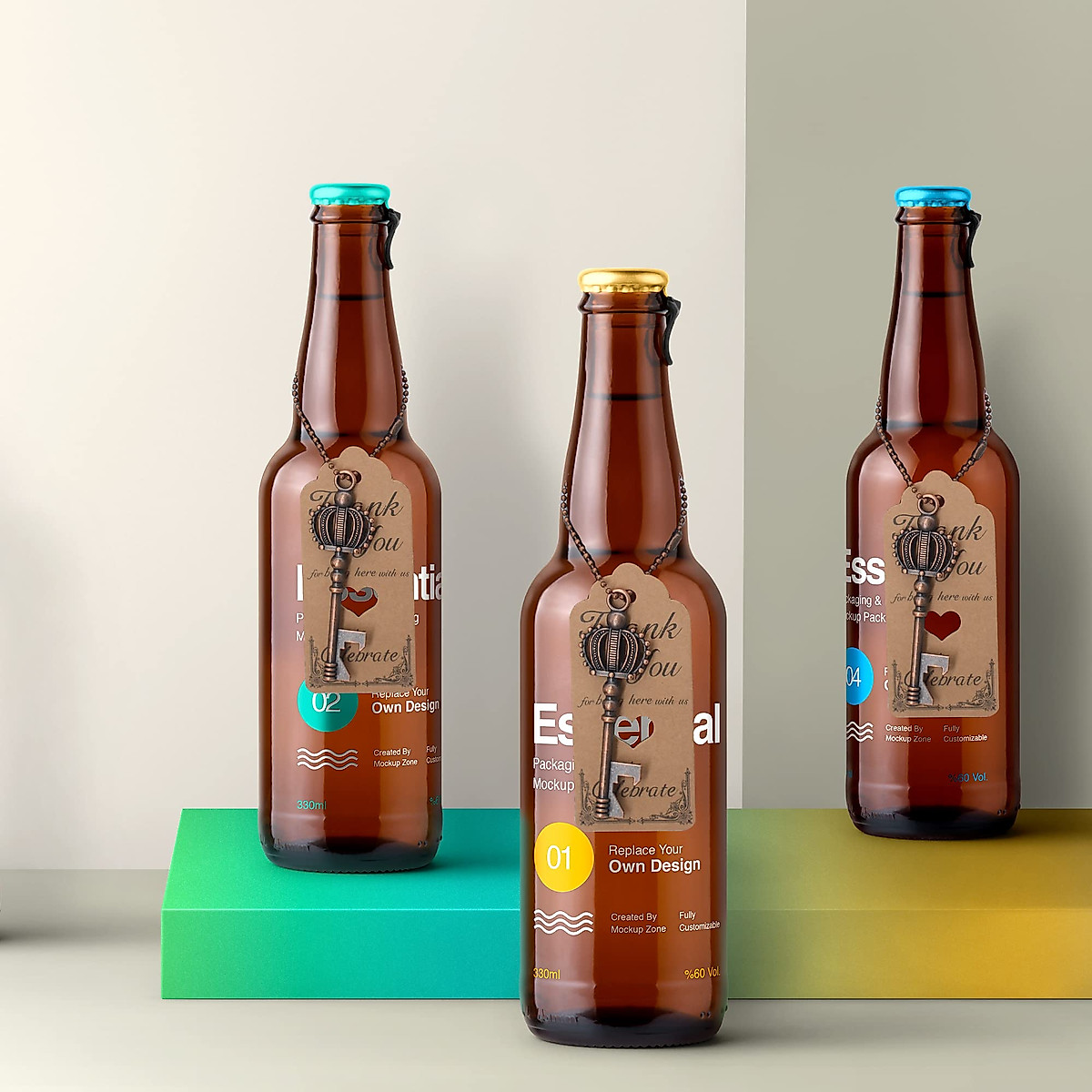 AebDerp 100 Pcs Key Bottle Opener Wedding Party Favors, Crown Skeleton Keys for Birthday Anniversary Party Souvenir Gifts for Guests with Keychain and Thank You Cards (Copper)