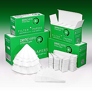 Filter Paper 15 cm Lab Fluted Filter Paper for Chemistry, Pre-Pleated (Folded), Qualitative Grade 2 - ZENPORE Slow Flow 150 mm (100 Discs)