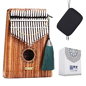 LingTing Kalimba 17 keys Thumb Piano Mbira Finger Piano Gift for Kids Adult Beginners Professional（LT-K17Y）