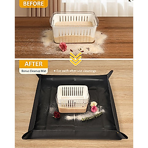 wisedry Silica Gel Flower Drying Container, One Step Retrieve Dried Flowers, 11.5''L X 7.7''W X 6''H Storage Box with Cleanup Mat, Erasable Pen & Adhesive Label (Silica Gel Crystals Not Included)