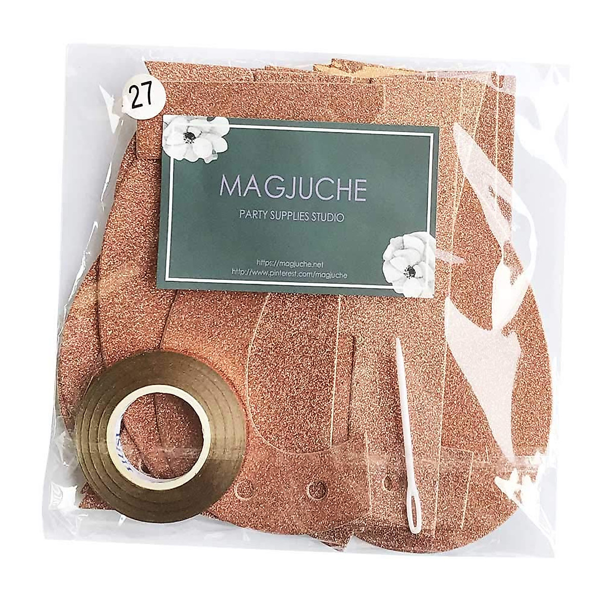 Rose Gold 98th Birthday Banner, Glitter Happy 98 Years Old Woman or Man Party Decorations, Supplies