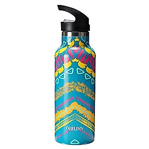 OEELINN 17oz Water Bottle -Leak Proof Vacuum Insulated Stainless Steel Double Walled Thermo Mug for Hiking Biking Sport