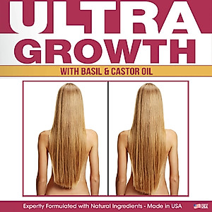 Difeel Ultra Growth Basil & Castor Hair Oil Leave in Conditioning Treatment 6 oz. with Spray Cap & Dispensing Cap