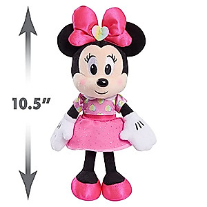 Disney Junior Minnie Mouse 8-Inch Small Hearts Minnie Mouse Beanbag Plush, Minnie Mouse In Pink Heart Dress, Stuffed Animal