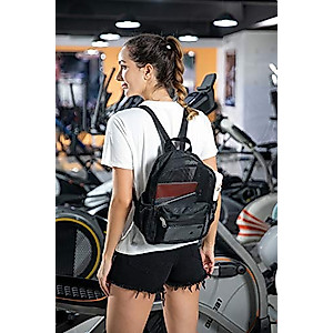 MAY TREE Small Mesh Backpack for School See Through Daypack for Beach Beach, Swimming, Outdoor, Fitness, Travel, Sports, Black