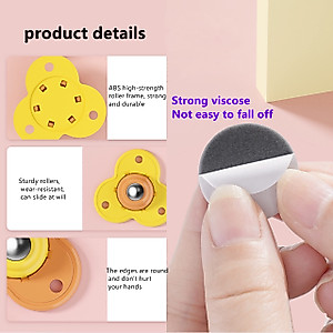 Yaroelrd 4 self-Adhesive casters, Mini Universal Wheels, Stainless Steel 360-degree Rotating Mobile Universal Wheels, Suitable for cabinets/Drawers/Trash cans/Storage Boxes (Yellow) (A-059)