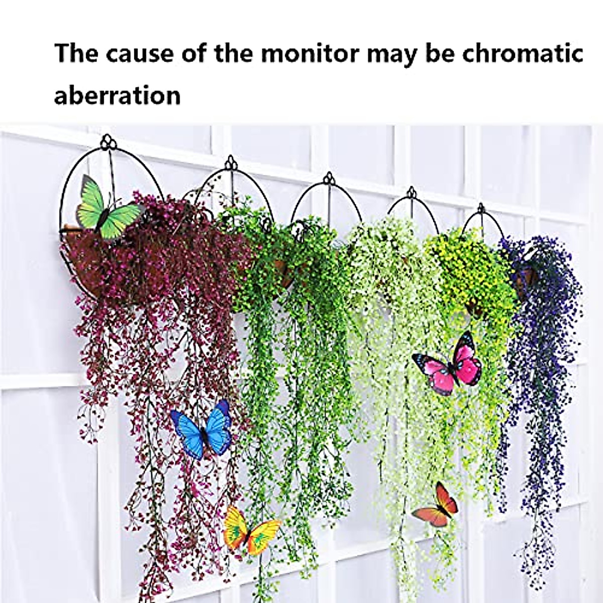 FOMAISELF 2 Pcs Artificial Hanging Plants Indoors - Fake Hanging Plant Outdoors, Artificial Plants for Wedding Party Home Garden Wall Decoration（Green）