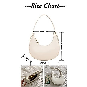 HANDAFA PU Leather Moon Hobo Bag Saddle Handbag Crescent Shoulder Bag For Women(Black)