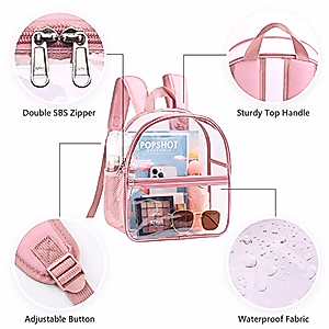 Mossio Clear Bags for Women, Clear Mini Backpack Stadium Approved with Wider Shoulder Straps Rose Gold