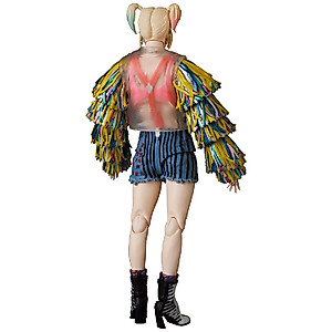 Medicom Birds of Prey: Harley Quinn (Caution Tape Jacket Version) Mafex Action Figure, Multicolor