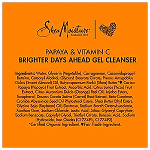 Sheamoisture Gel Cleanser For Dull, Uneven Skin Tone Papaya and Vitamin C Face Cleanser For Uneven Skin Tone 4 oz