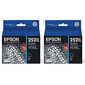 2 X Epson 252XL, Black Ink Cartridge, High Capacity (T252XL120)