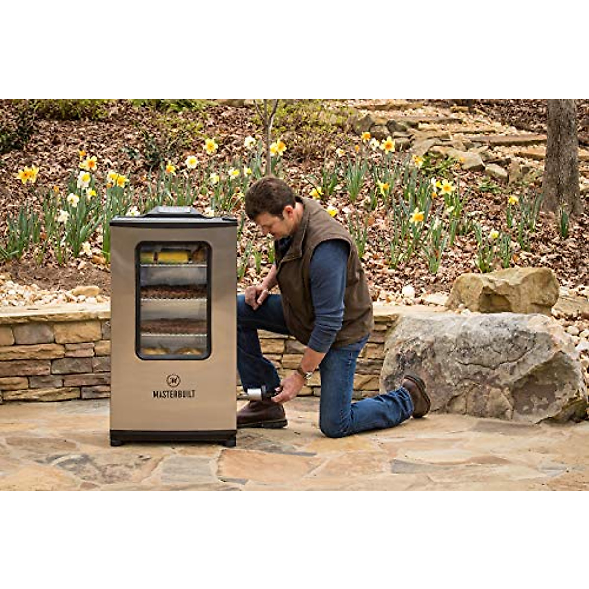 Masterbuilt MB20074719 Bluetooth Digital Electric Smoker, 40 inch, Stainless Steel