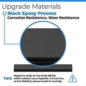 Upgrade Shower Door Magnet - 2-1/2" Long Glass Shower Door Magnet Replacement for Swing Shower Doors Shower Door Handles Shower Door Strike Jamb (Black)