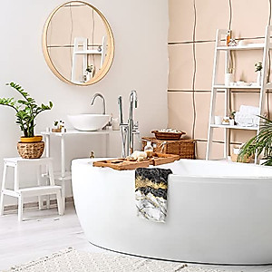 Black Gold Marble Hand Towels for Kitchen Bathroom Decorative Bath Towels Soft Absorbent Kitchen Hand Towels Modern Bathroom Hand Towels for Home Kitchen Bathroom Decor (Set of 2, 13.8x27.6 In)