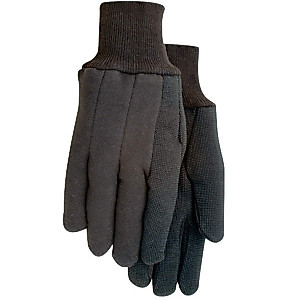 Midwest Gloves & Gear 3203P06-L-AZ-6 Midwest Gloves and Gear Men's Jersey Work Glove, Brown, Large