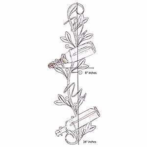 Bellaa 21314 Wall Mounted Wine Rack Metal 4 Bottle Holder Brown Leaf Reverie 34 Inch Tall Rustic Retro Style