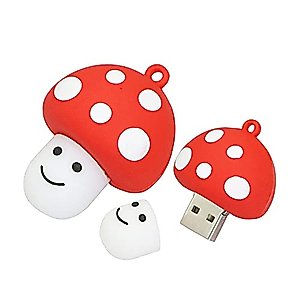 16GB Mushroom Shape USB Flash Drive USB Drive USB Stick USB Flash Disk USB Disk Thumb Drive Pen Drive U Disk PenDrive Memory Stick External Storage Flash Memory USB Storage USB 2.0 Stick (Red)