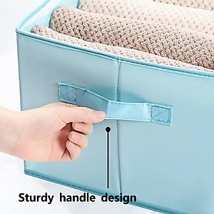 Wardrobe Clothes Organizer Foldable Jeans Drawer Organizer, Closet Organizers and Storage Box, Clothes Organizer for Folded Clothes, Jeans, Sweater, T-shirts (9 Grids, Blue，2Pack)