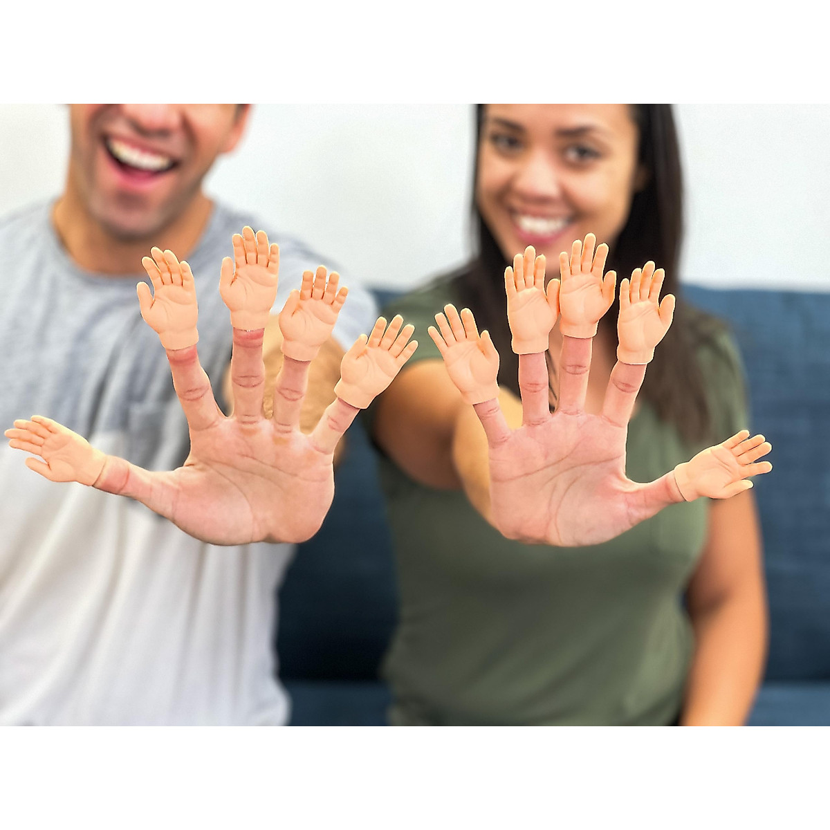 Finger Hands - 10 Pack – Premium Rubber Little Tiny Finger Hands – Fun and Realistic Design – Ideal for Puppet Show, Gag Present, Fun for All Kids!
