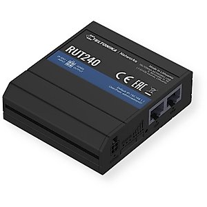 Teltonika RUT2400AU000 Model RUT240 Industrial Cellular Router, Black; for use with All US Carriers (ATT, T-Mobile, Bell, and Verizon); 4G, 3G and 2G Frequencies; WiFi; WAN and LAN Ports