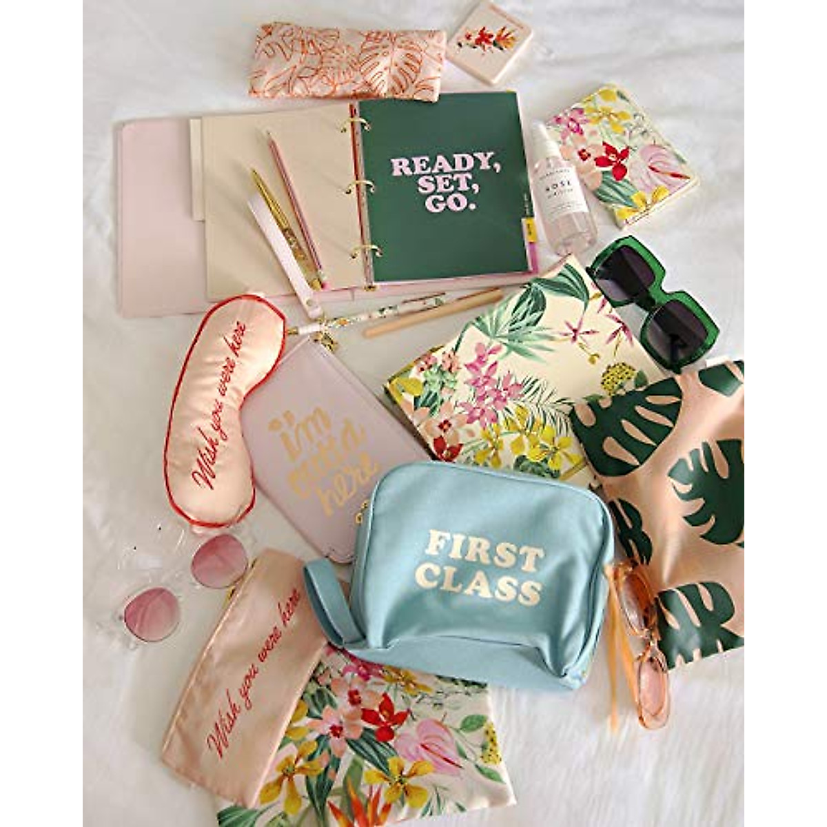 ban.do Getaway Travel Clutch Wristlet, Pink Passport and Card/ID Holder with Removable Wrist Strap, I'm Outta Here