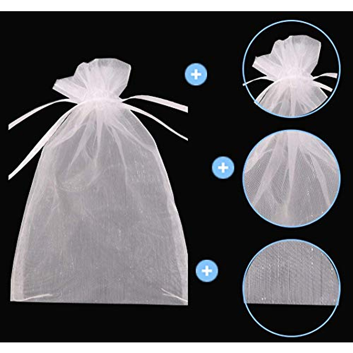 120PCS Organza Drawstring Gift Bag Pouch Wrap for Party/Game/Wedding/Christmas, Candy Pouch (120 Pcs-8x12")