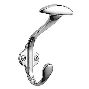 InterDesign Paris Wall Mount Hook – Hanging Storage for Jackets, Coats, Hats and Scarves – Dual Hook, Chrome