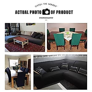 UYIDSNOF L Shape Sofa Covers, Corner Sofa Cover, Stretch Sofa Slipcovers L Shape Spandex Fabric Sectional Sofa Cover for 1/2/3/4 Seater Sofa with 1 Pieces Pillow Case,Blue,4 Seater/Sofa