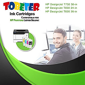ToBeter Remanufactured 728 XL(Each 300ml) Ink Cartridge Replacement for HP 728 F9J68A F9K17A F9K16A F9K15A, for HP DesignJet T730 (F9A29E) T830 MFP(F9A30A/F9A28A/F9A28D/F9A30D) Printer - 4 Pack